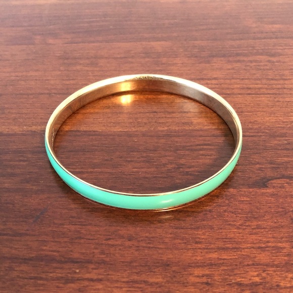 J. Crew | Jewelry | J Crew Mint Green Gold Bangle | Poshmark